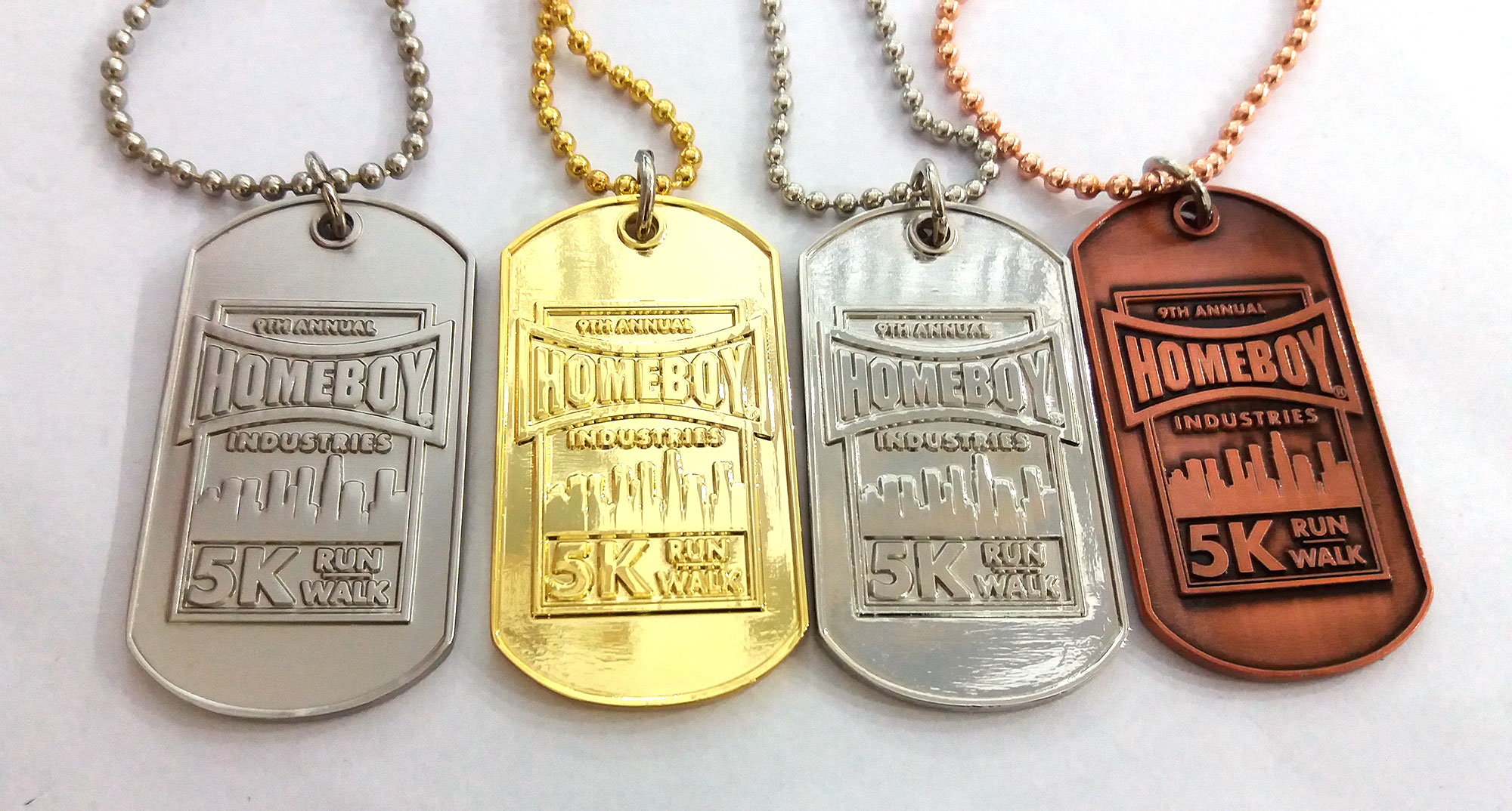 Custom Dog Tag Race Medal For Homeboy Industries 5k MSH Medals Custom Dog Tag Race Medal For Homeboy Industries 5k MSH Medals